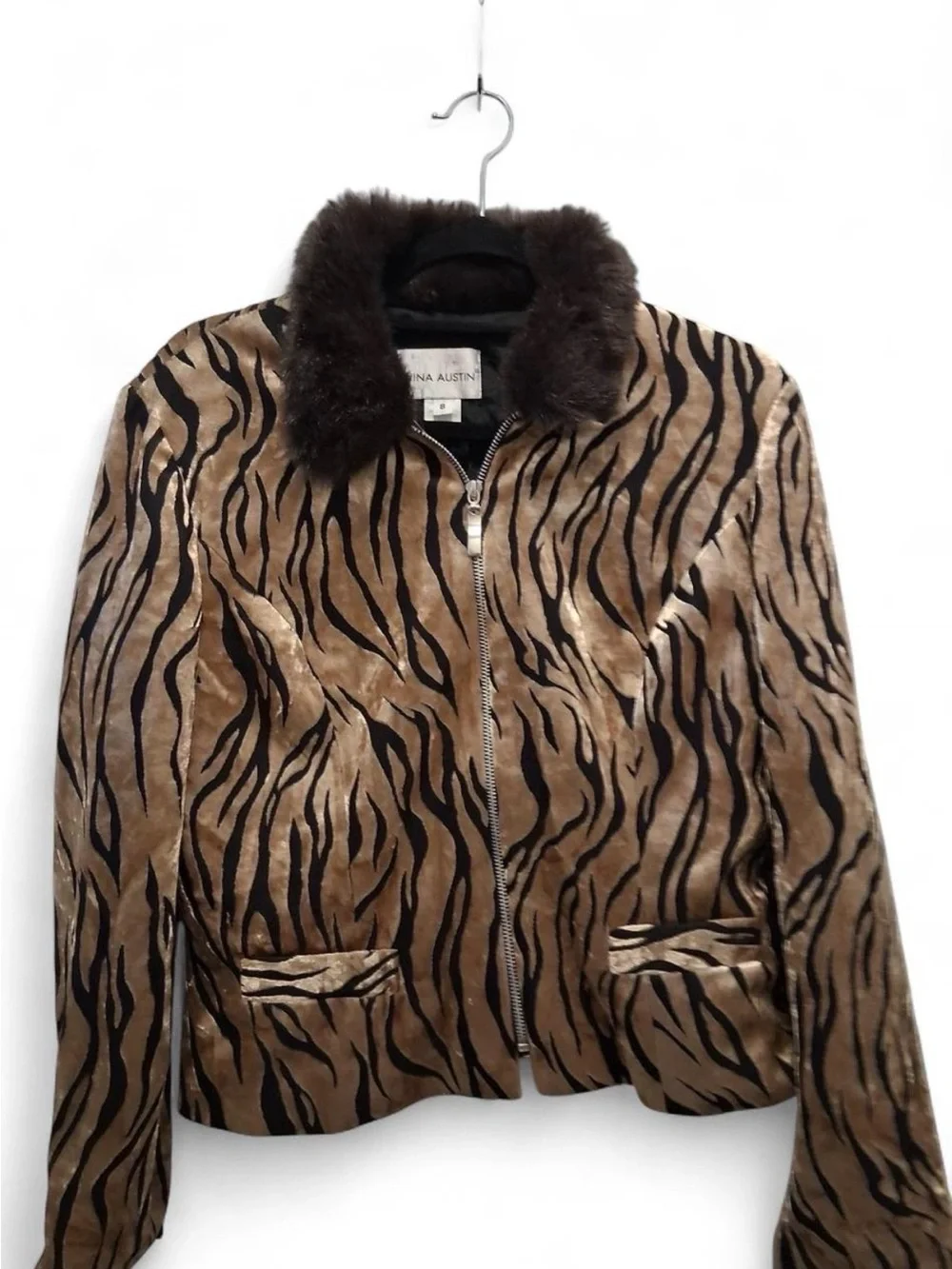 Nina Austin | Jackets & Coats | Nina Austin Tan And Black Zebraprint ...